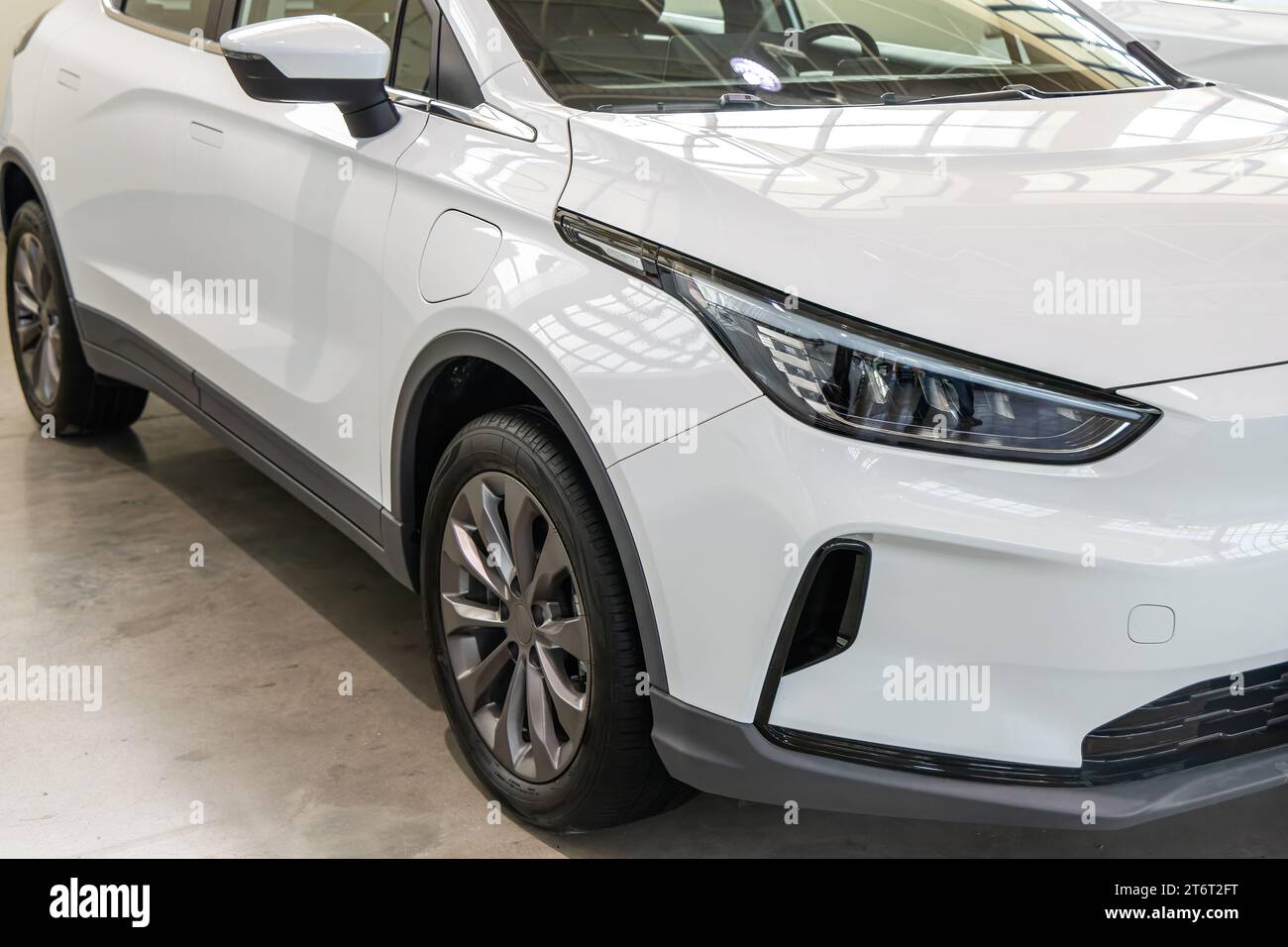 The car of the future is a modern technological car with an electric ...