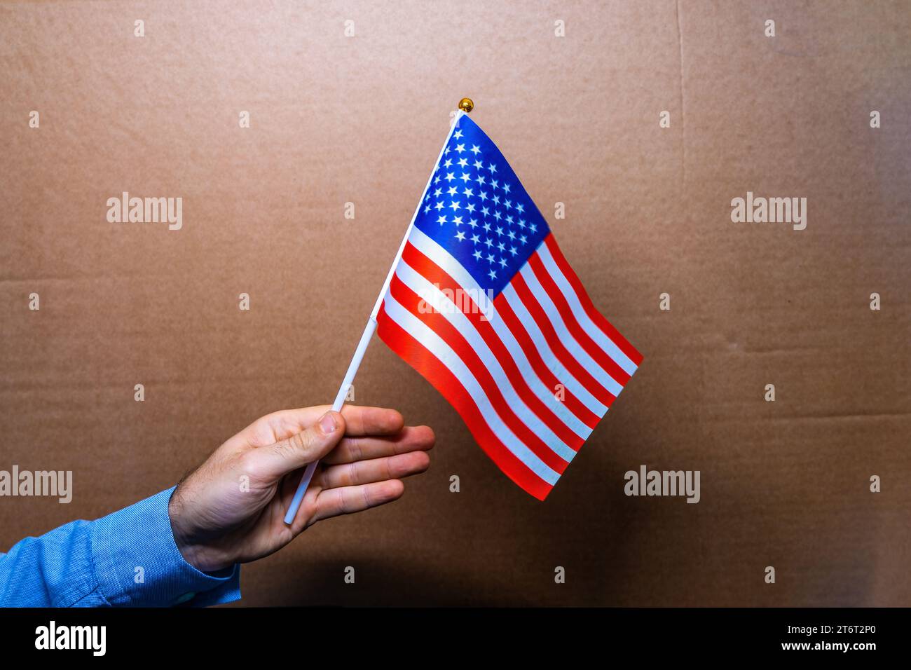 The red, blue and white flag of USA is a symbol of the country's ...