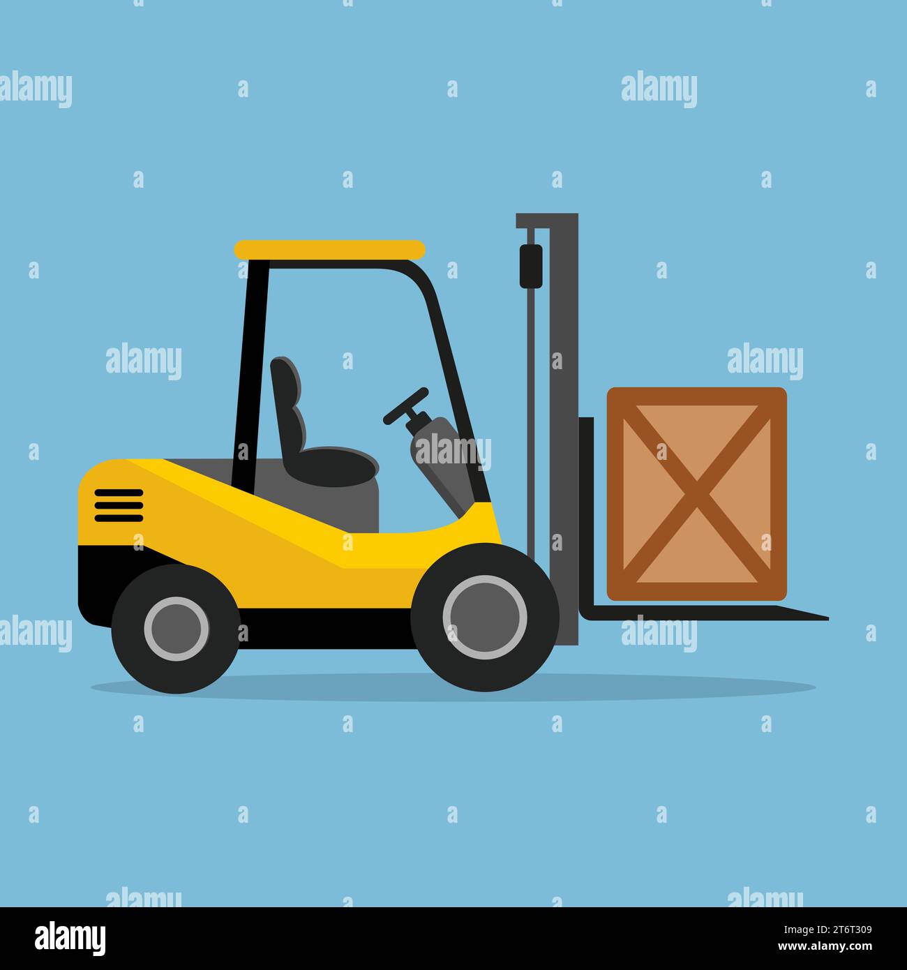 Illustration of forklift isolated on blue background Stock Vector Image ...