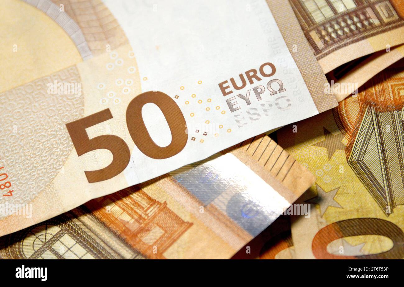 Parts of 50 euro banknotes Stock Photo - Alamy
