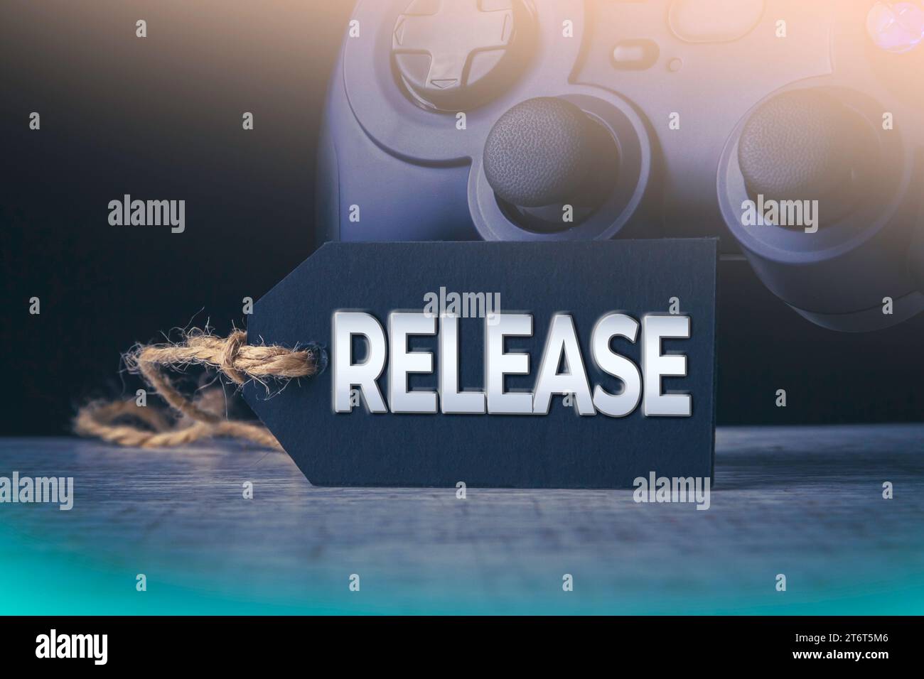 Start of sales of game consoles and accessories. Price tag and gamepad ...