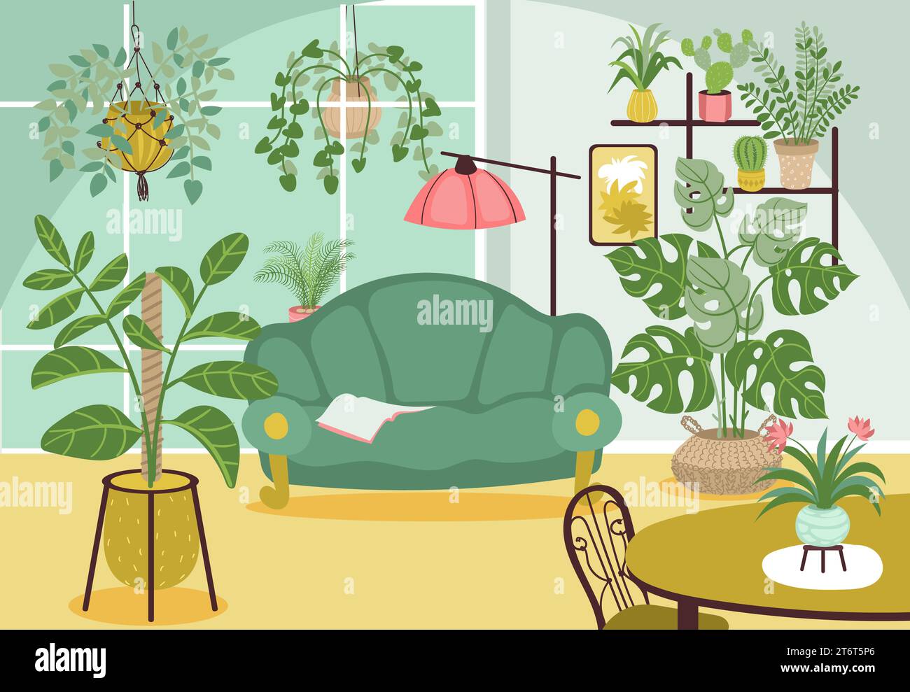Interior greenery Stock Vector Images - Alamy