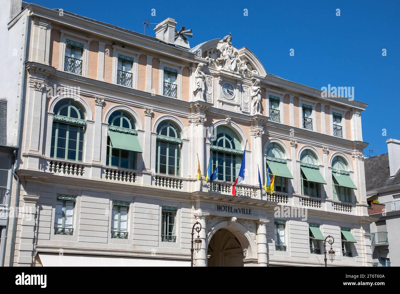 Hotel de Ville french text means city hall on pau town in south west ...