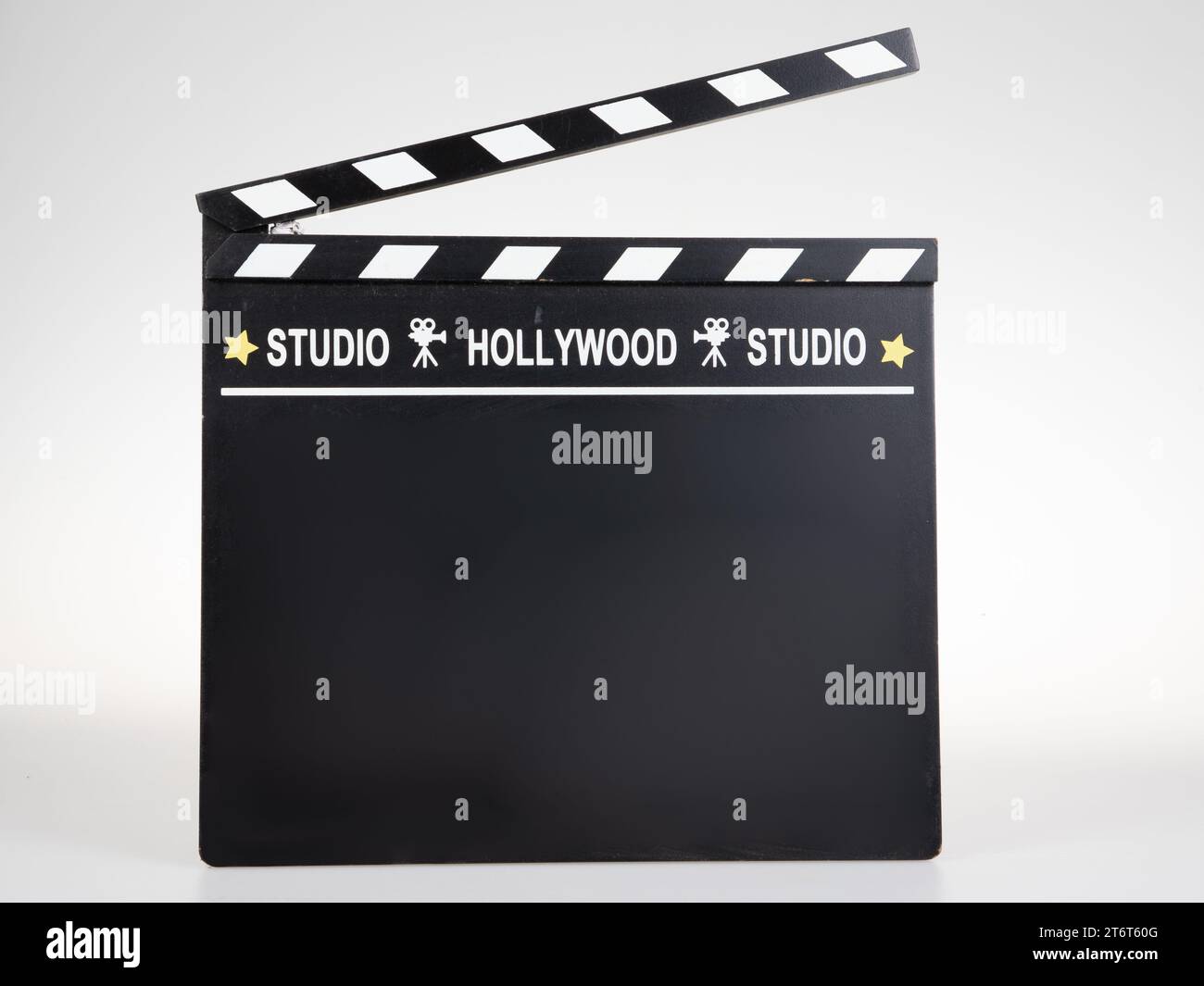 clapperboard black cinema with text hollywood studio and stars in ...