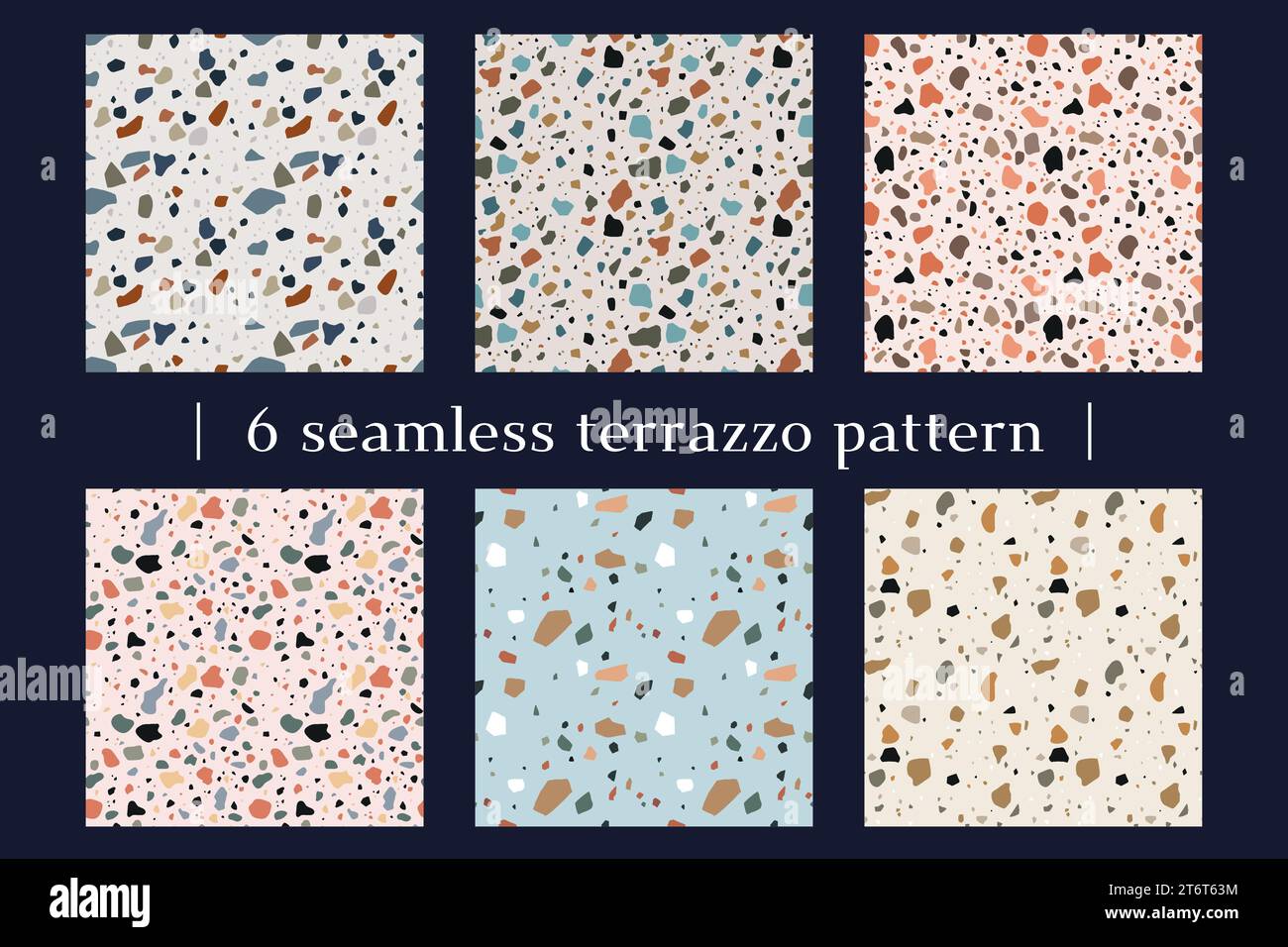 Terrazzo seamless patterns. Classic Italian textures. Granite and ...