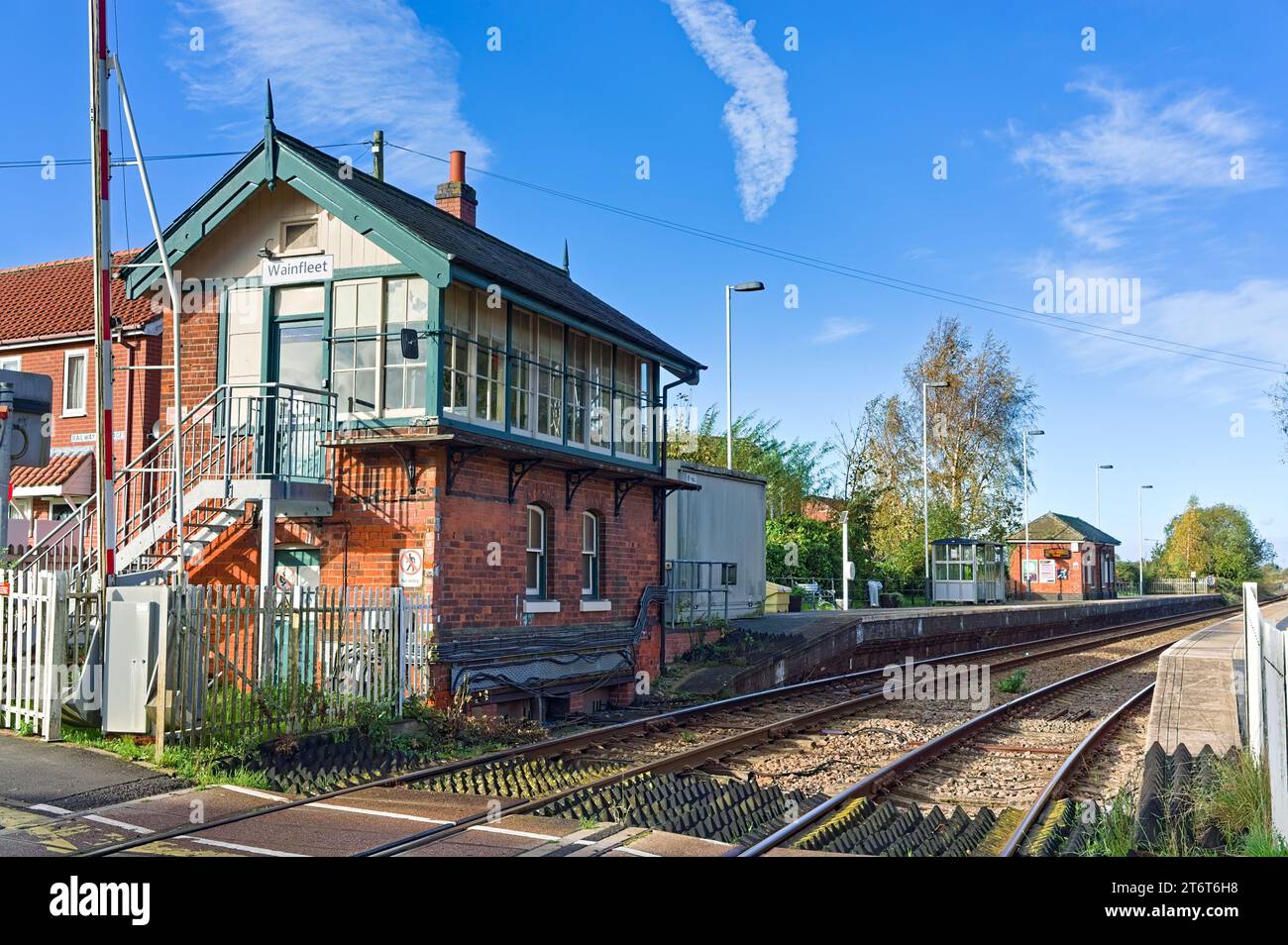 the signal box at Wainfleet St. Marks railway station Stock Photo - Alamy
