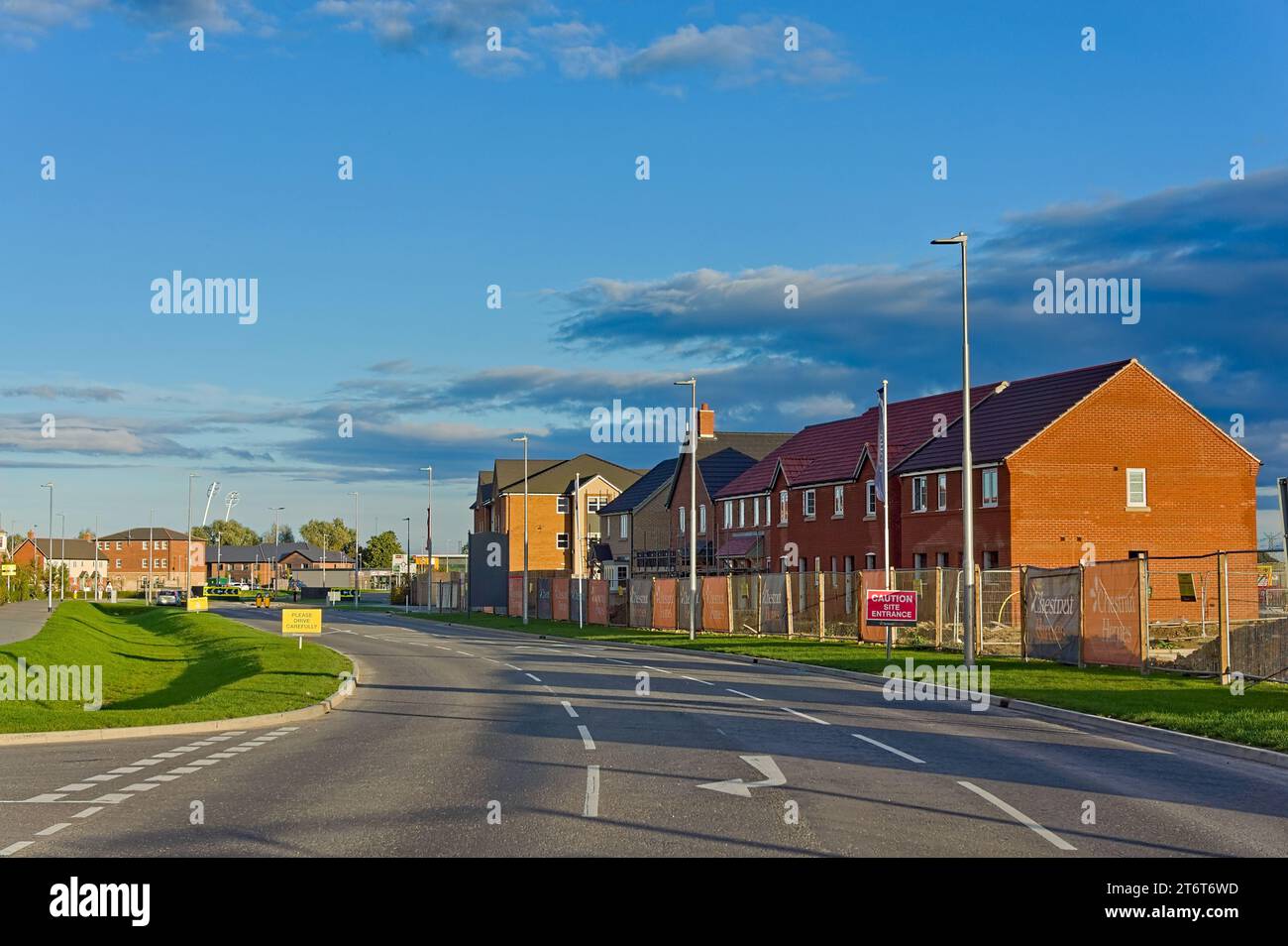 Newly built houses on the Wyberton quadrant Stock Photo - Alamy