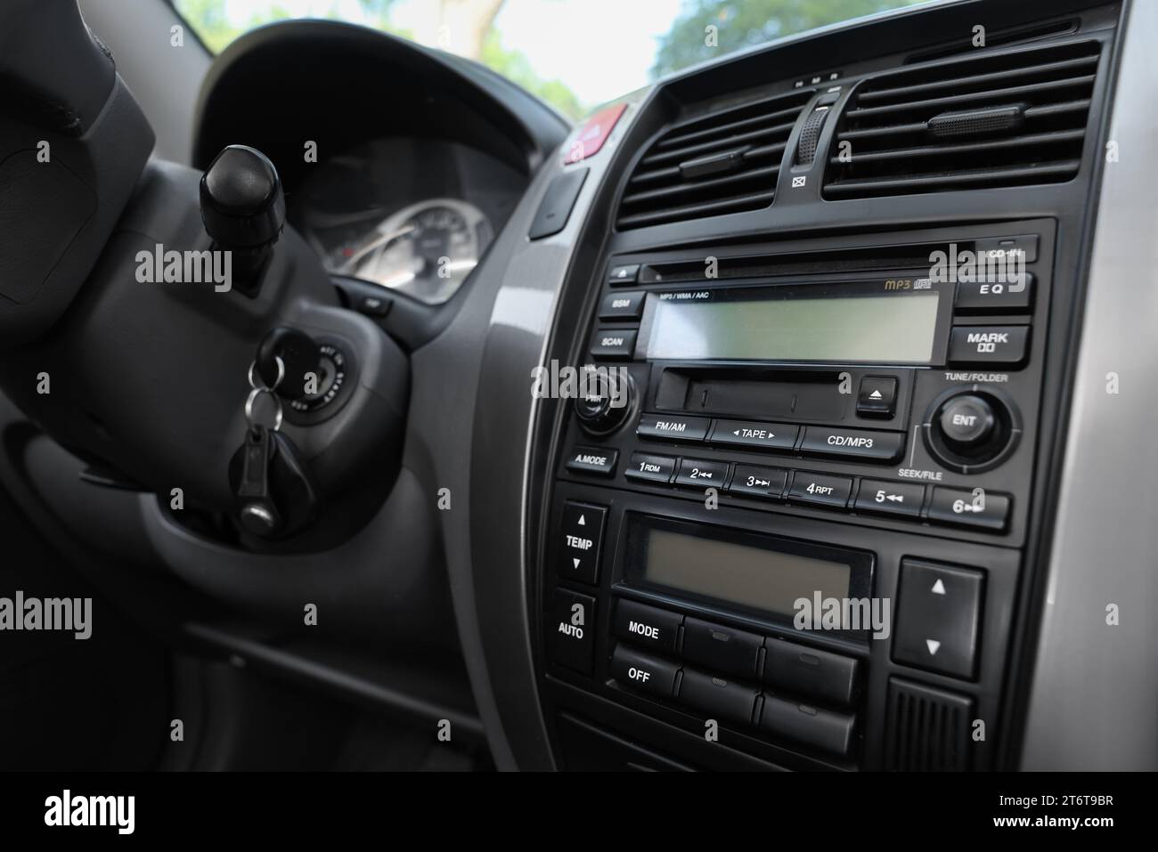 View of automotive head unit in car Stock Photo - Alamy
