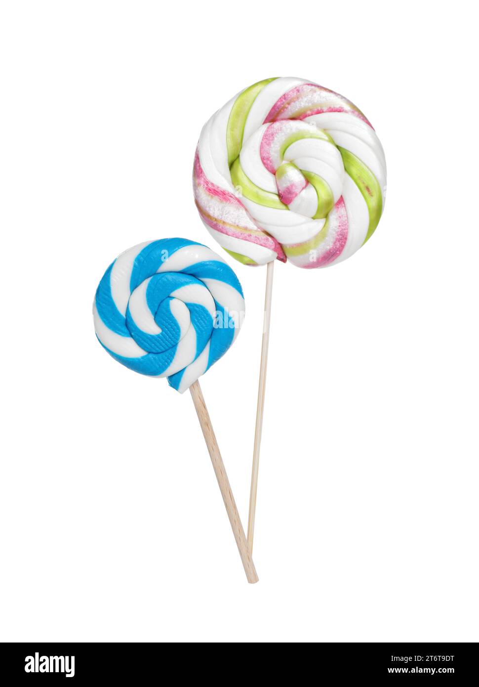 Sticks with colorful lollipops isolated on white Stock Photo - Alamy