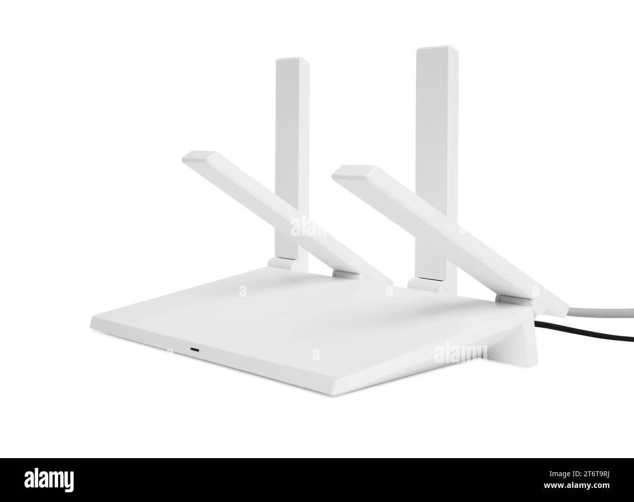One modern Wi-Fi router isolated on white Stock Photo - Alamy