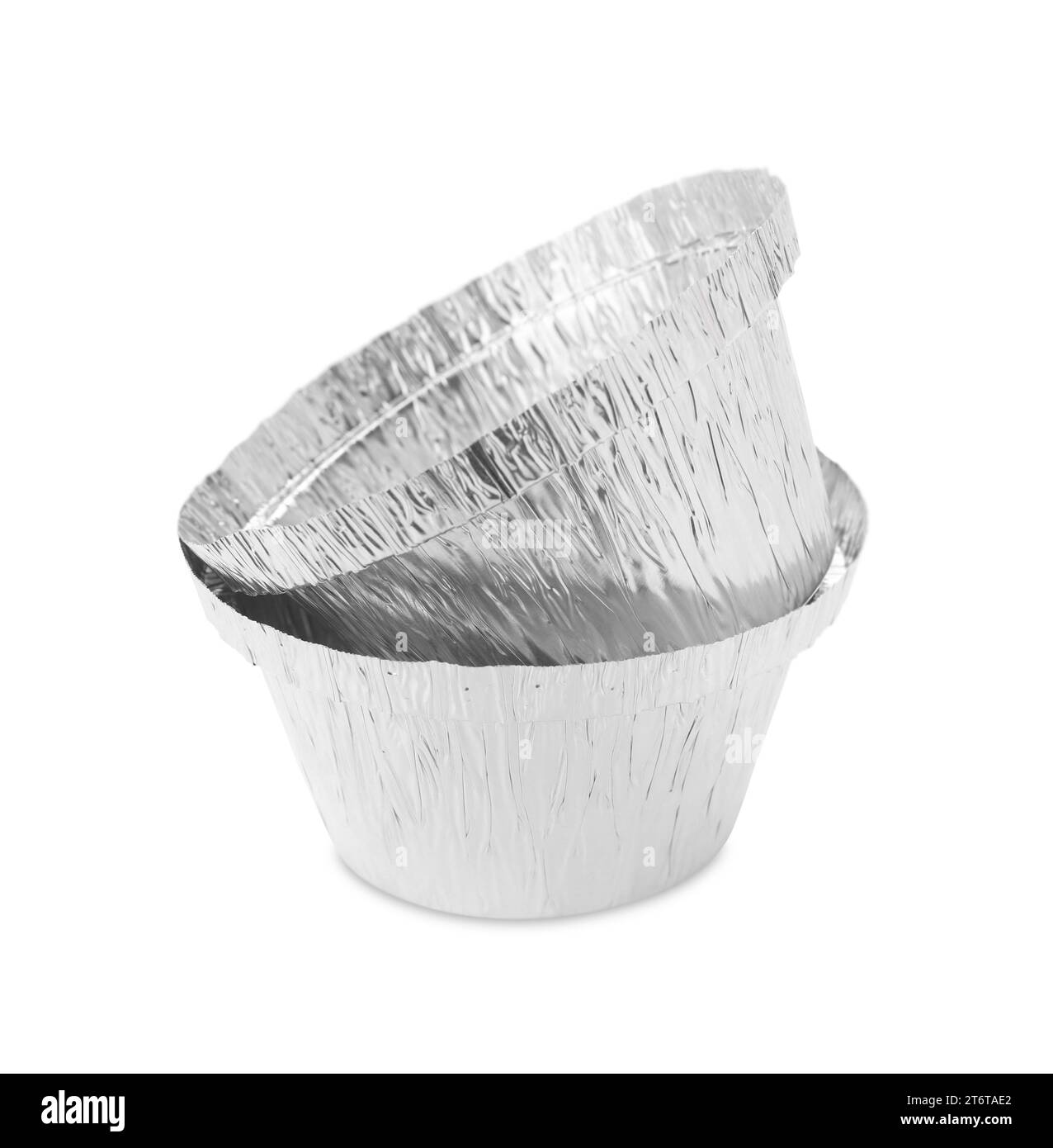 Two aluminum foil containers isolated on white Stock Photo - Alamy