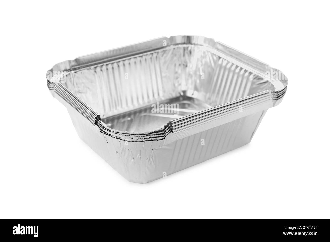 Stacked aluminum foil containers isolated on white Stock Photo - Alamy