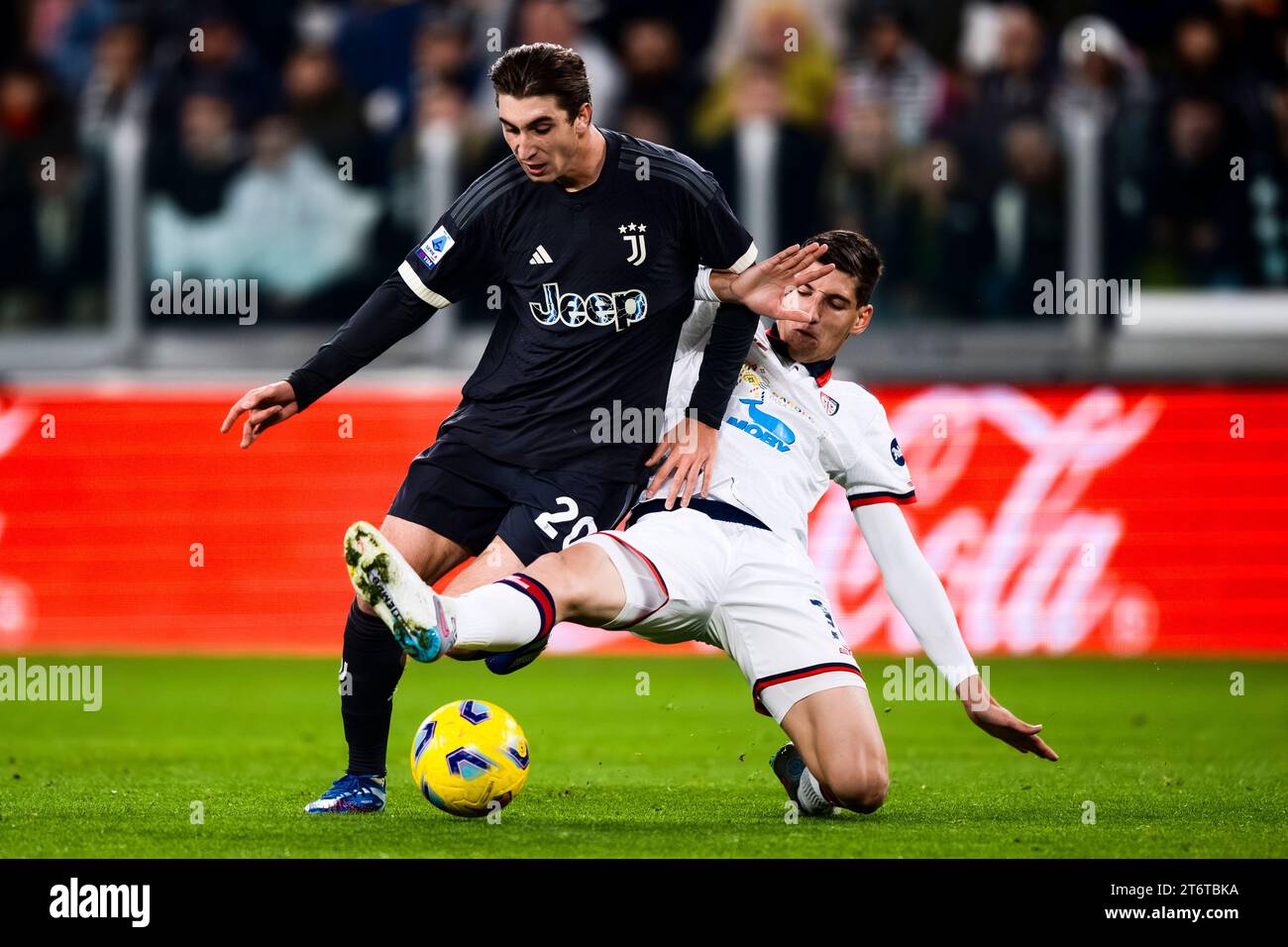 Fabio Miretti of Juventus FC competes for the ball with Matteo Prati of ...
