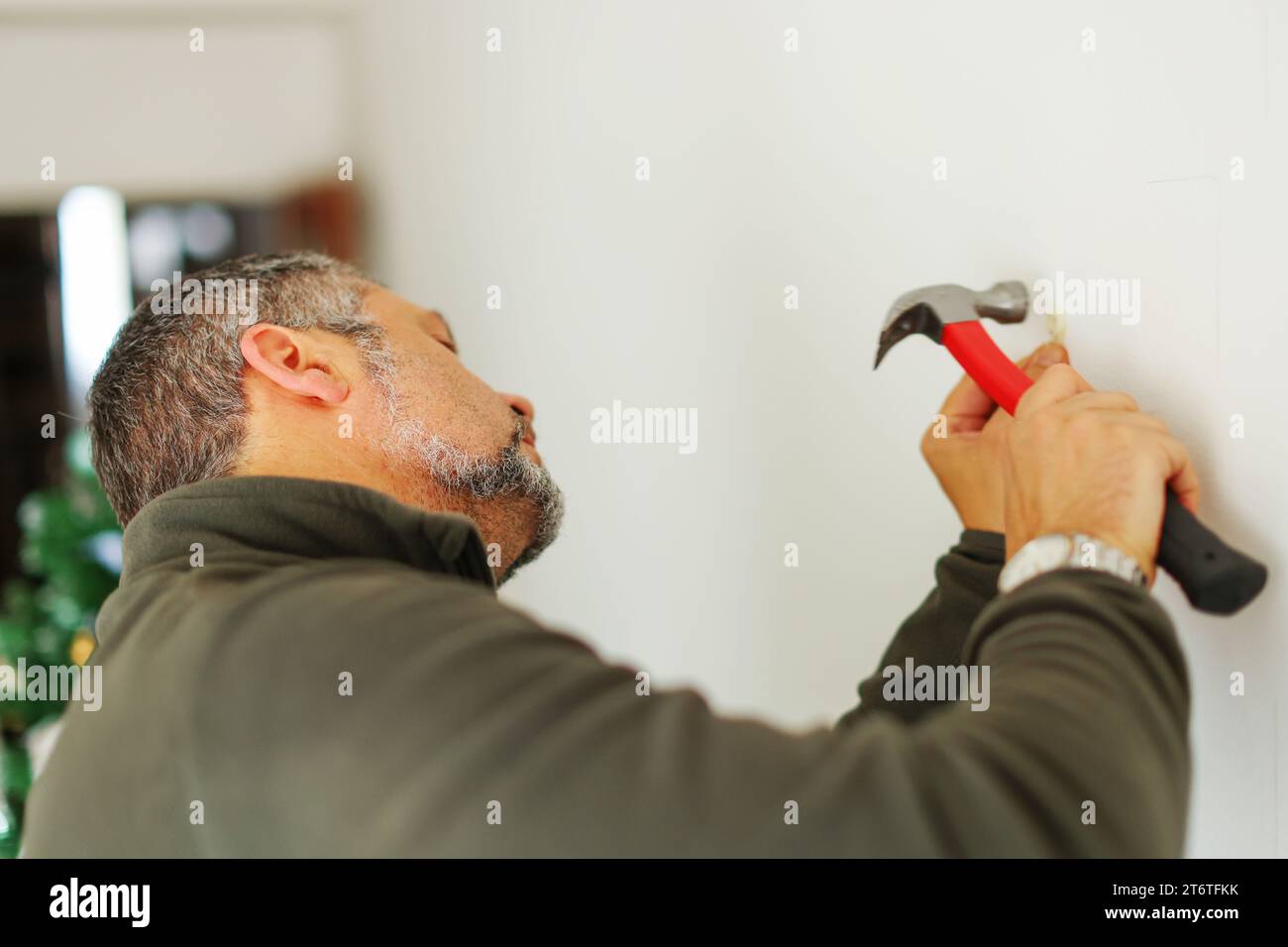 home improvement, repair and people concept - happy smiling man ...