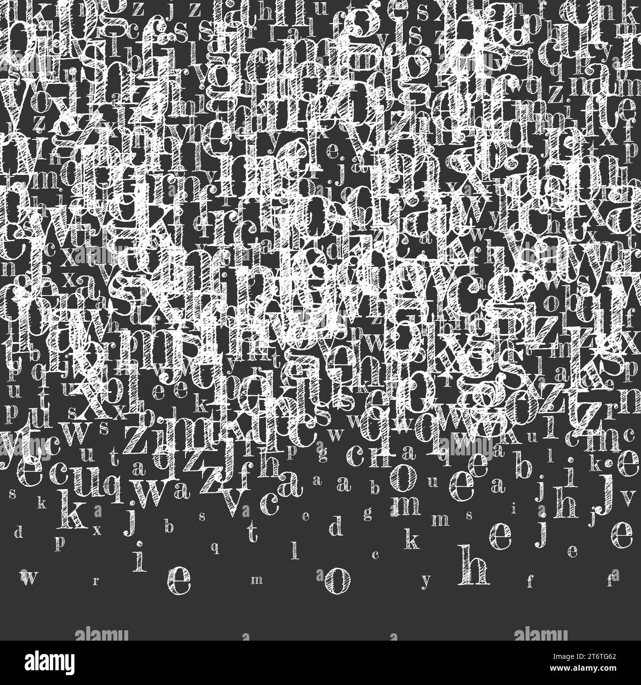 Concept of school background. White chalk falling letters of English ...