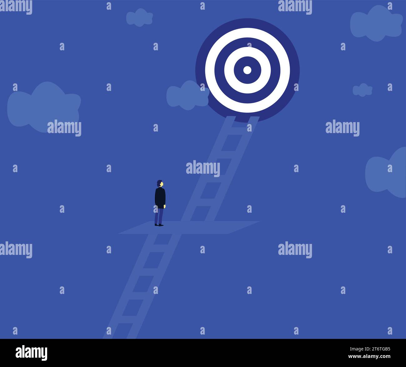 Achieving goal by climbing stairs illustration Stock Vector Image & Art ...