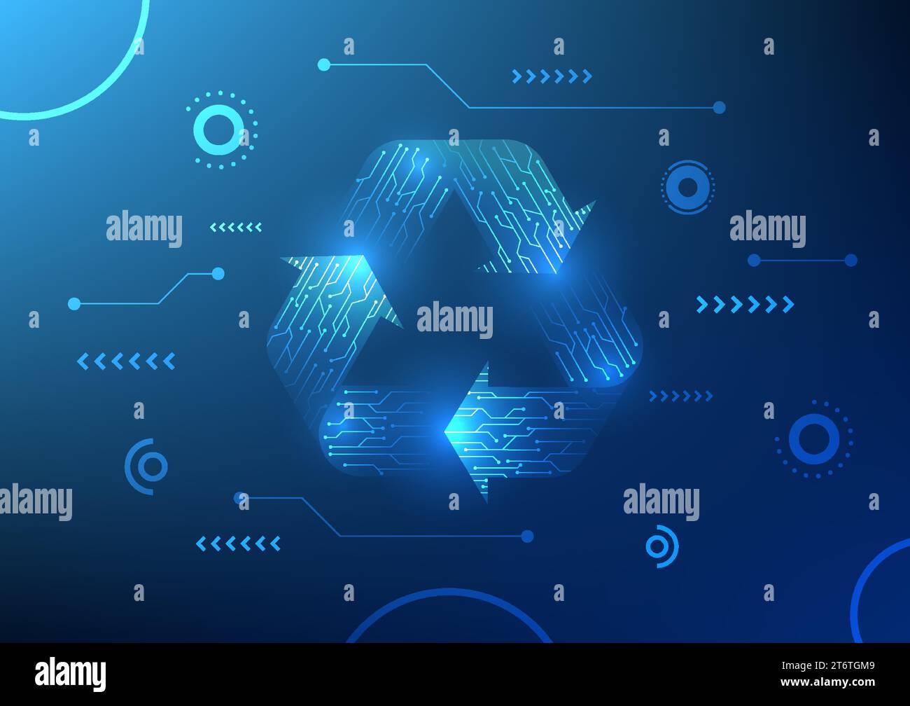 Technology background, Recycling symbol Inside is a technological ...