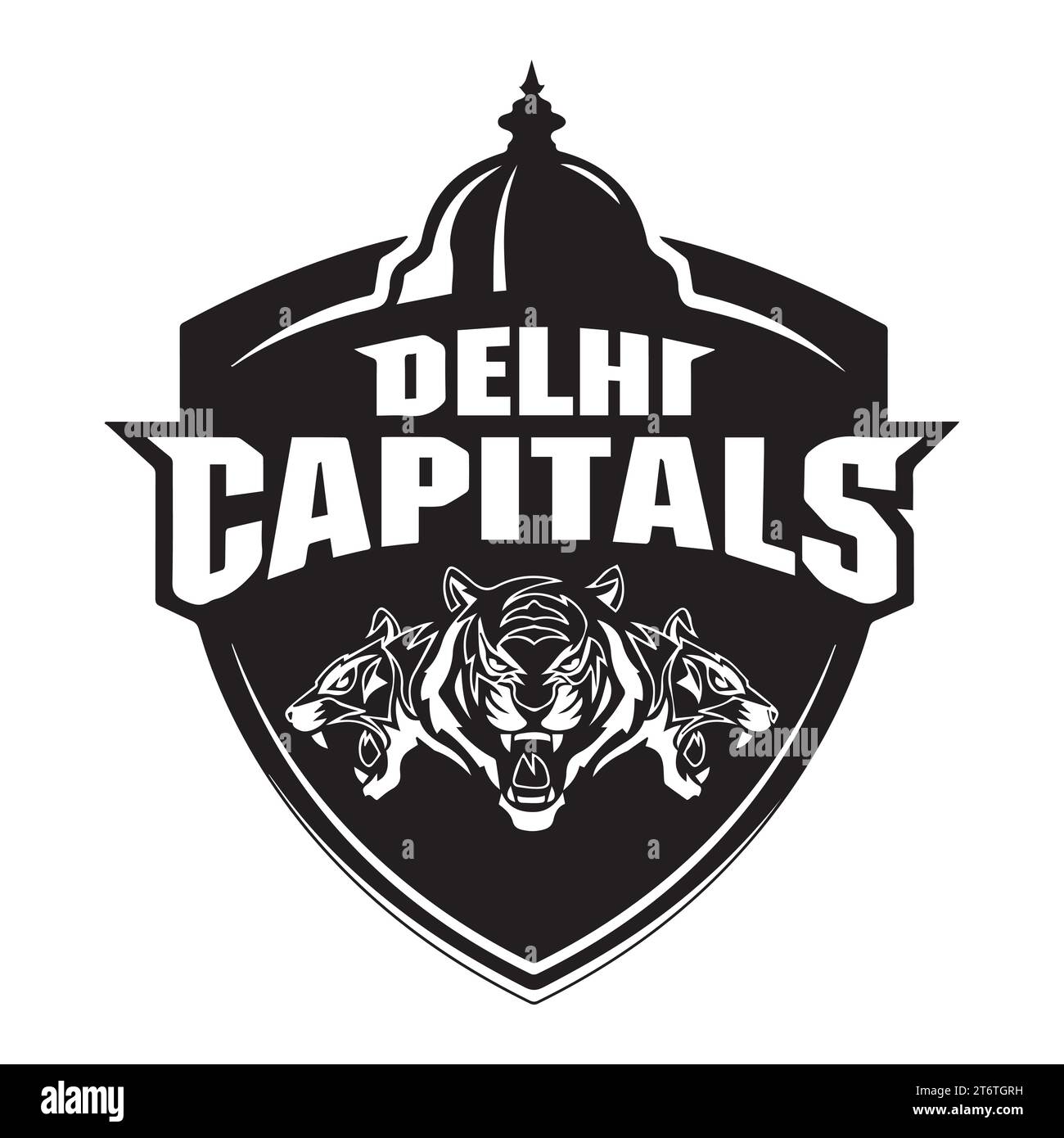 Delhi Capitals Logo Black Style Indian professional Cricket club ...