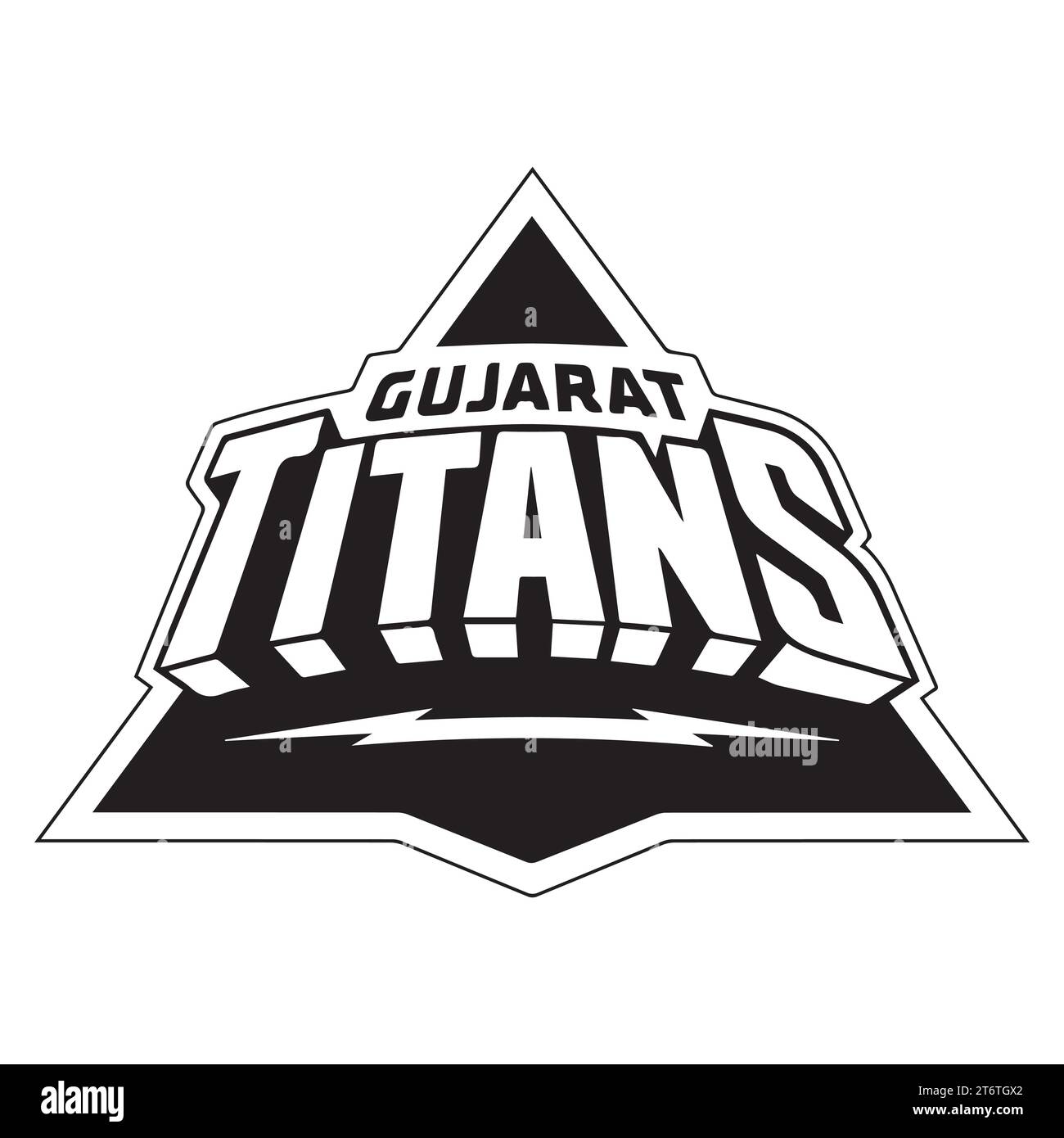 Gujarat Titans Logo Black Style Indian professional Cricket club ...