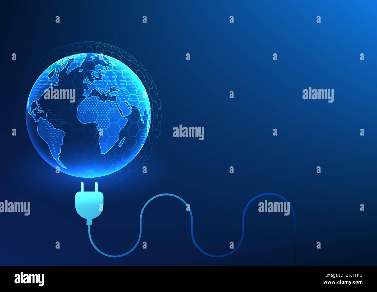 Renewable energy technology A world with electrical outlets plugged in ...