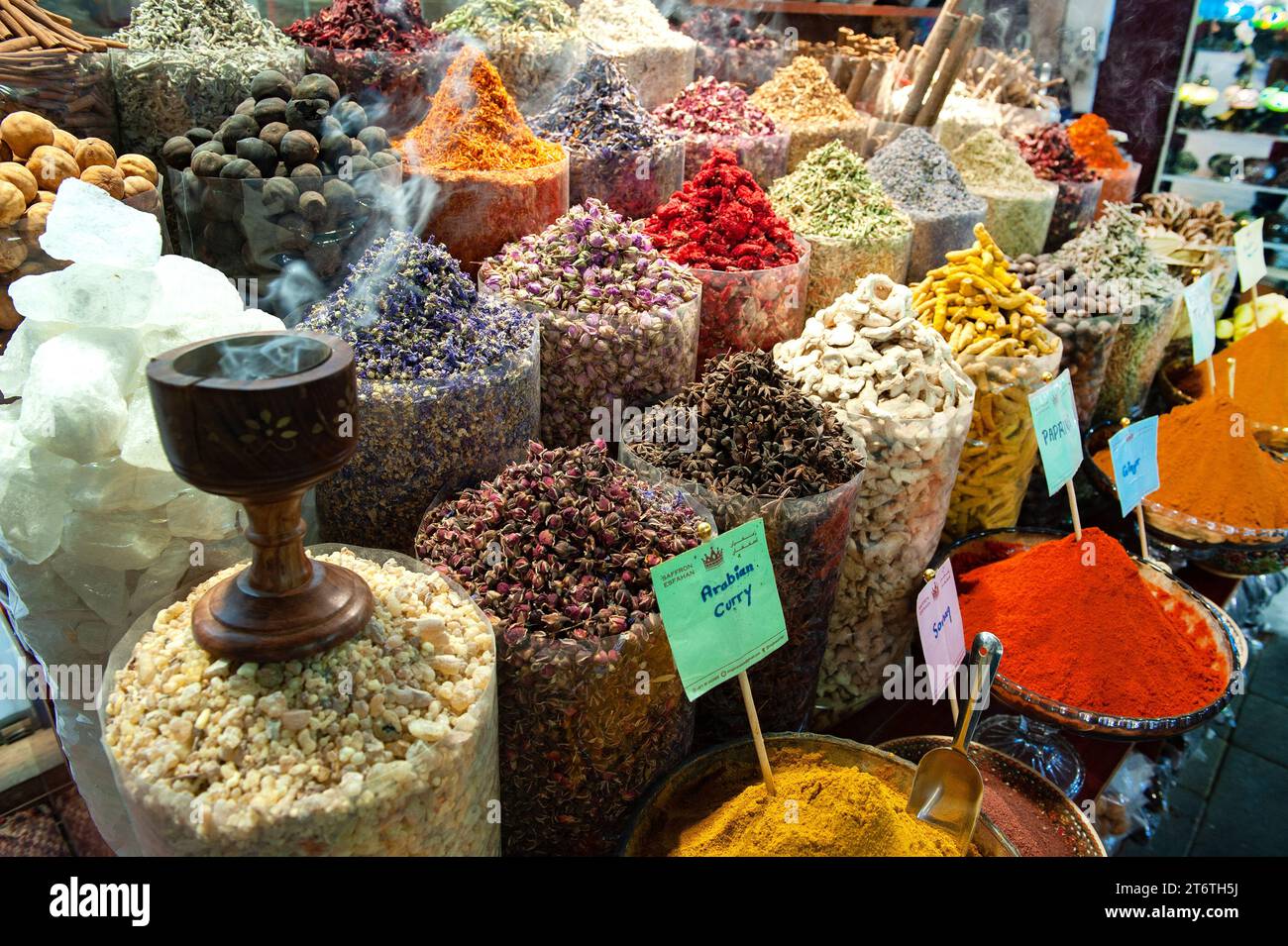 Dubai, United Arab Emirates. July 1st 2019 Incense burning alongside ...