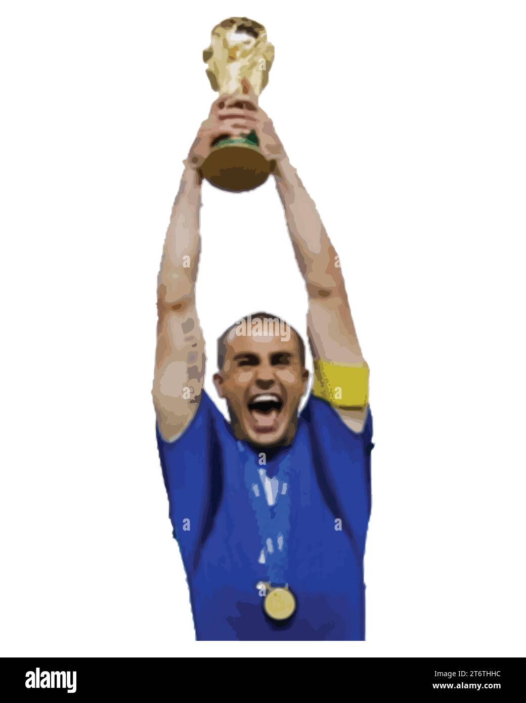 Fabio Cannavaro Football trophy with world cup Final Moment Italy ...