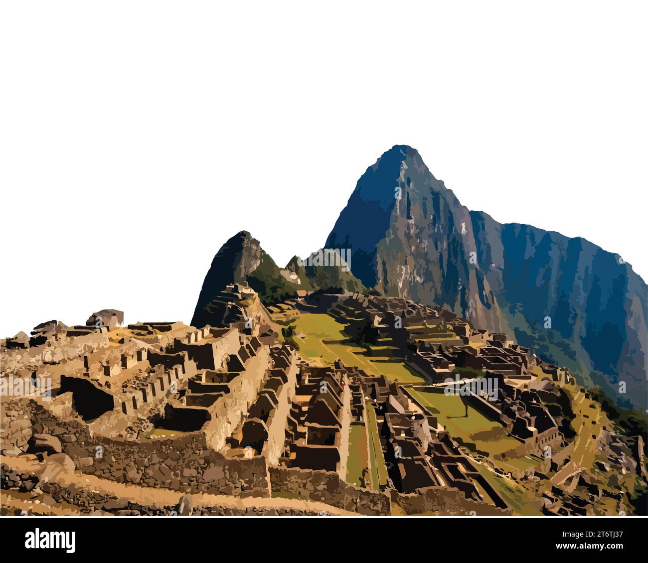 Machu Picchu, Peru vector Illustration Editable Image Stock Vector ...