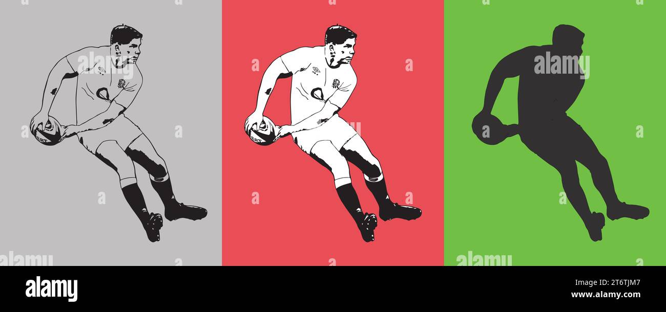 Rugby Players, Vector Illustration Abstract Editable image Stock Vector ...