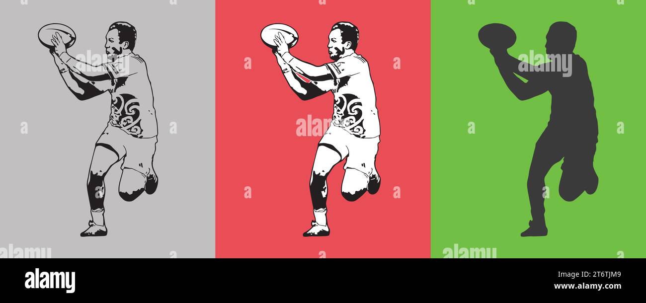 Group of rugby players Stock Vector Images - Alamy