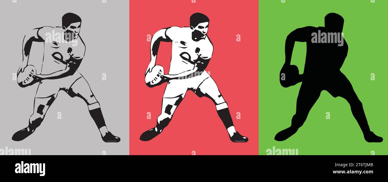 Rugby Players, Vector Illustration Abstract Editable image Stock Vector ...