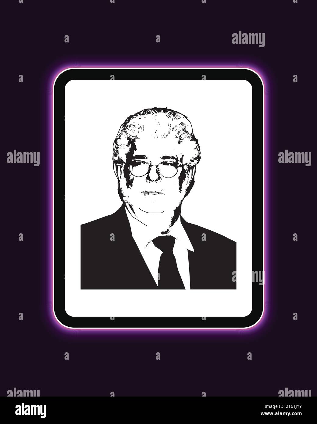 George Lucas filmmaker, Vector Illustration Abstract Neon Light board ...