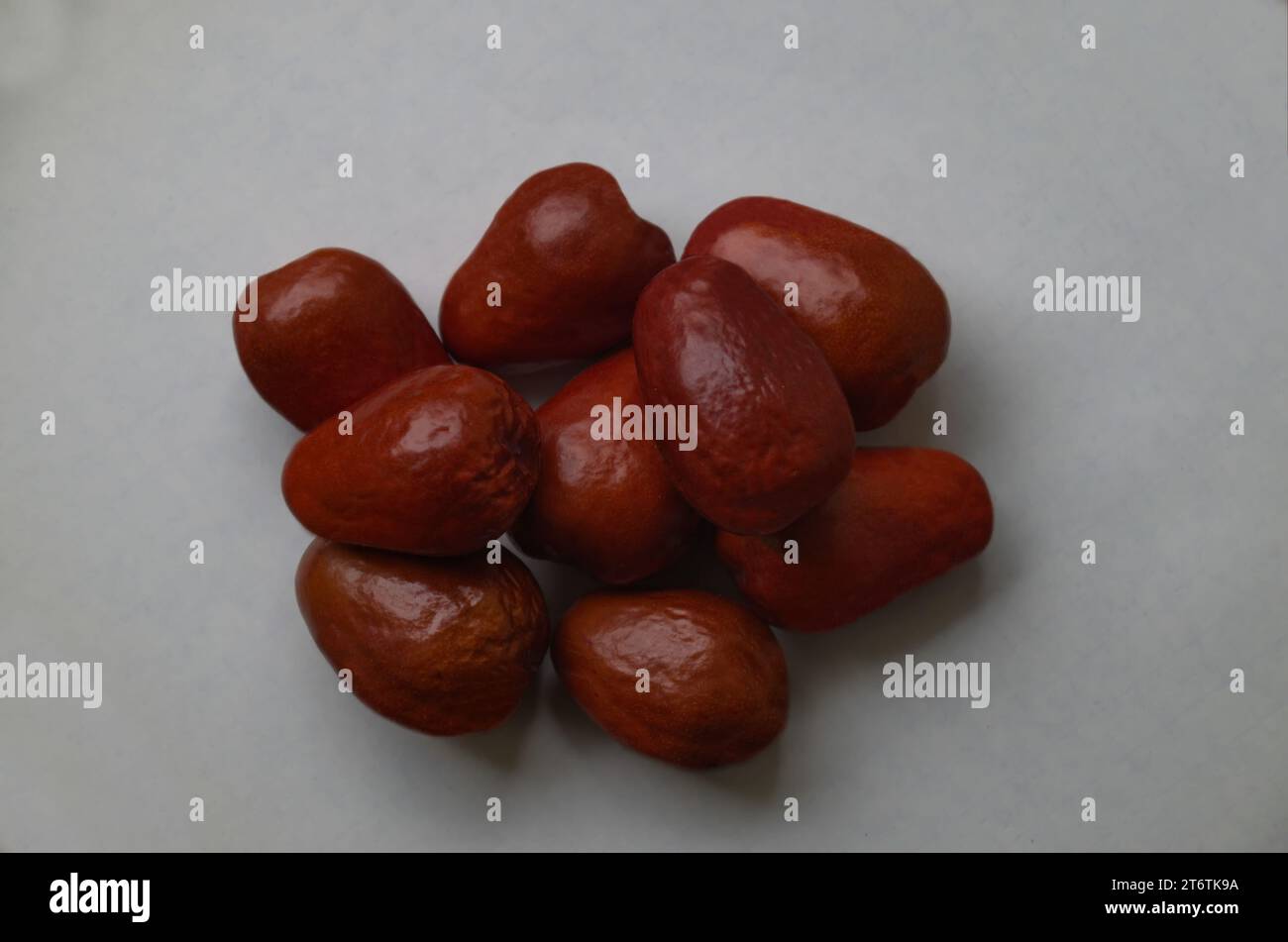 Group of fresh, ripe red jujube fruits whole, can be used as background ...