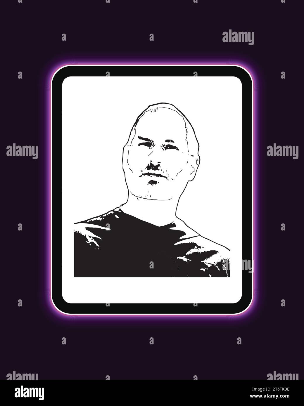 Steve Jobs American business magnate Neon Light Board View Purple ...