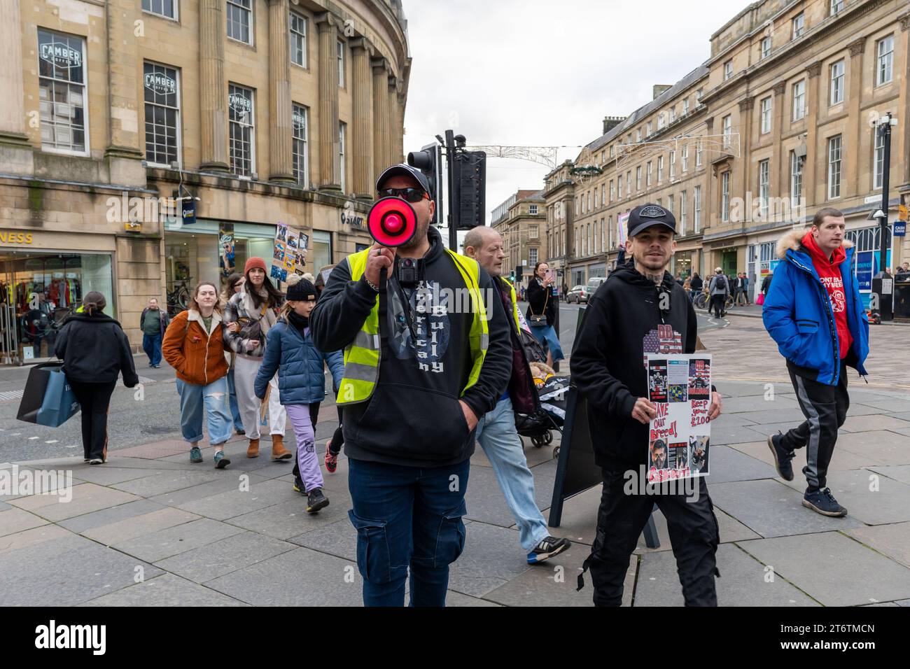 Newcastle upon Tyne, UK. 11th November 2023. Protest appealing for an ...