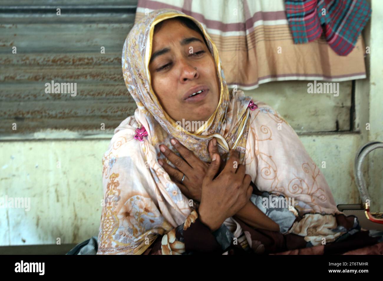 November 12, 2023, Dhaka, Wari, Bangladesh: Nargis Parvin, the wife of ...