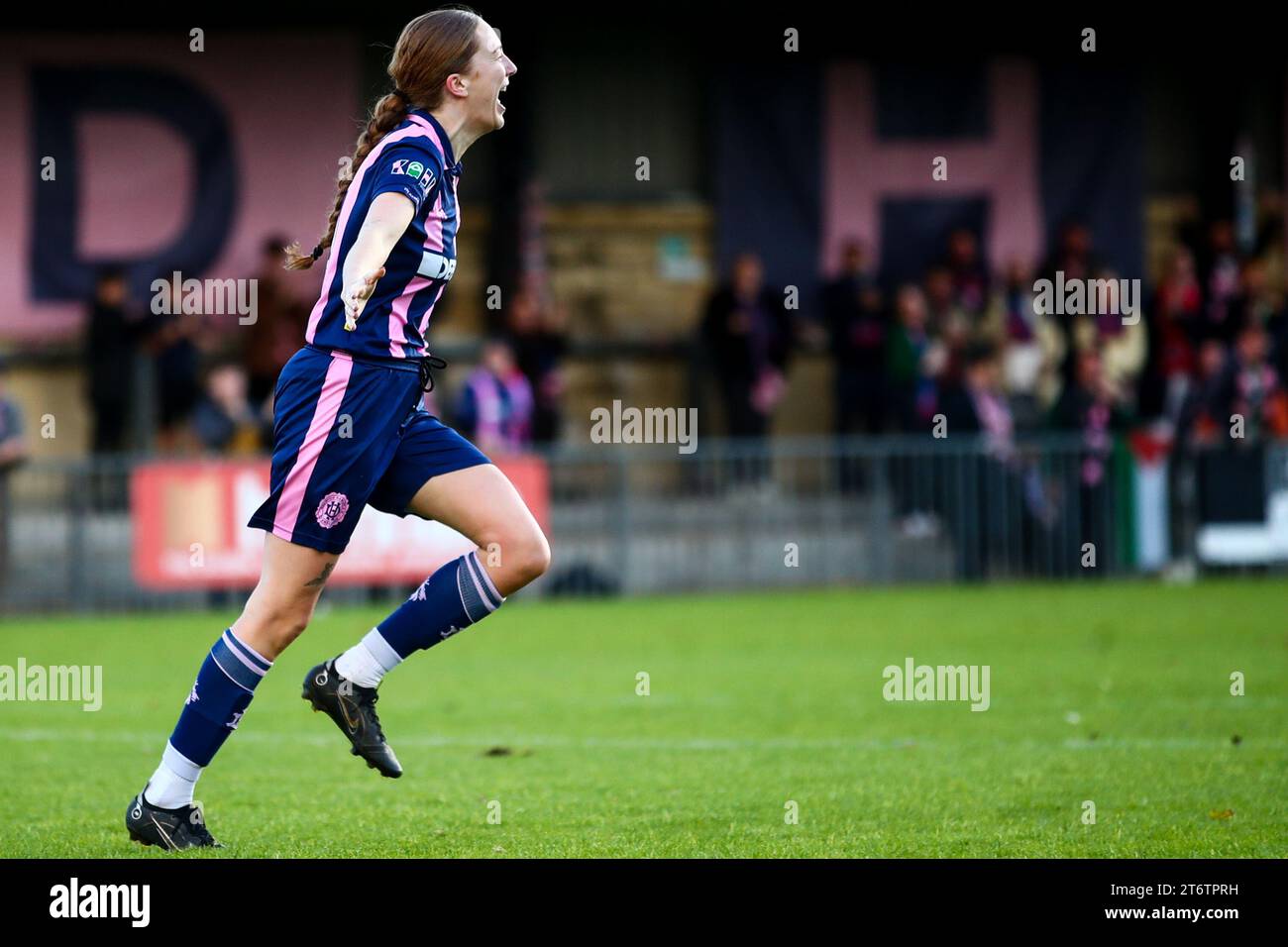 Ceylon Hickman (13 Dulwich Hamlet) celebrates scoring against ...