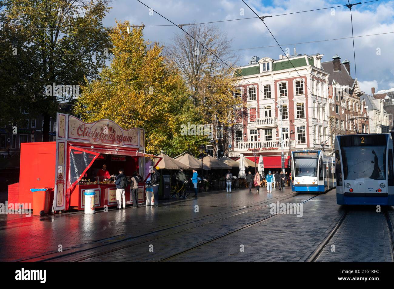 Amsterdam The Netherlands 11th November 2023 On the Leidseplein a stall ...