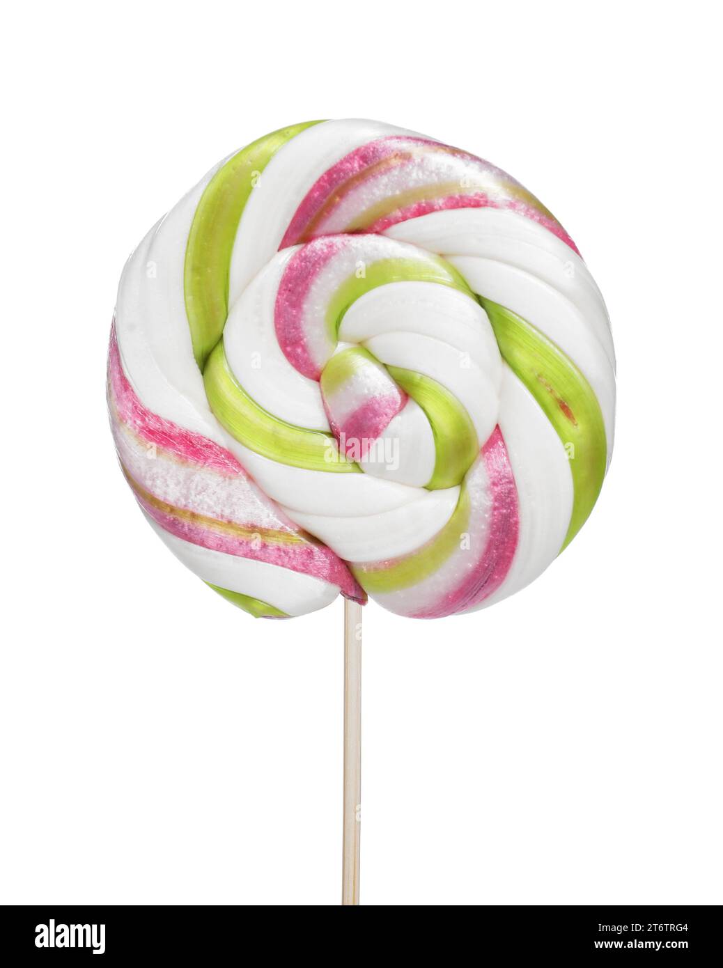 Stick with colorful lollipop swirl isolated on white Stock Photo - Alamy