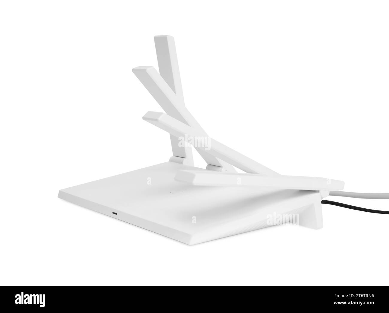 One modern Wi-Fi router isolated on white Stock Photo - Alamy