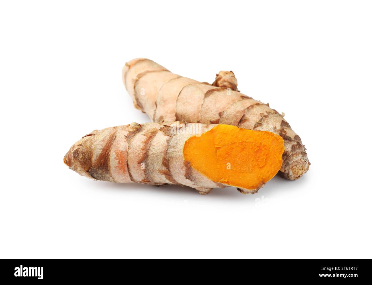Fresh whole and cut turmeric roots isolated on white Stock Photo - Alamy