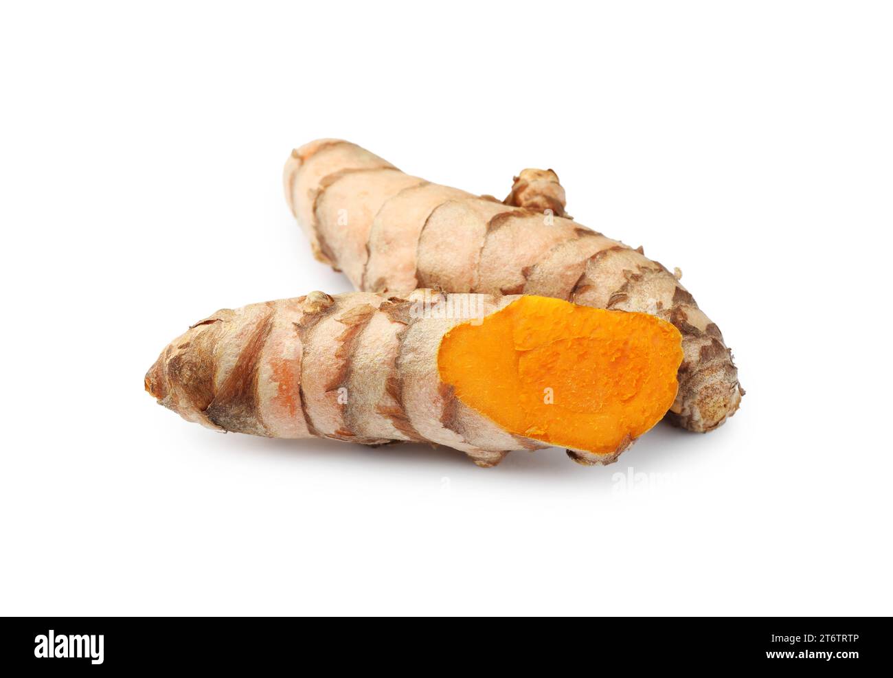 Fresh whole and cut turmeric roots isolated on white Stock Photo - Alamy