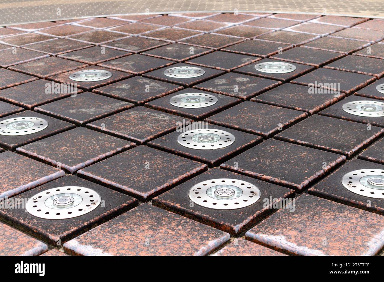 Metal paver stone pavers without water Stock Photo - Alamy