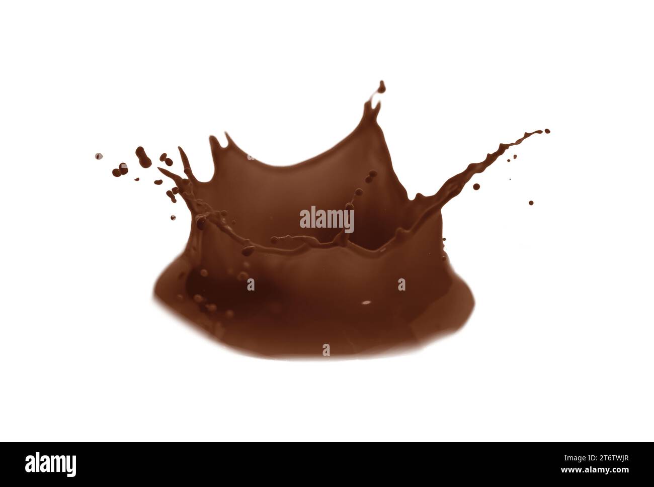 Chocolate color liquid splashing on white background Stock Photo - Alamy