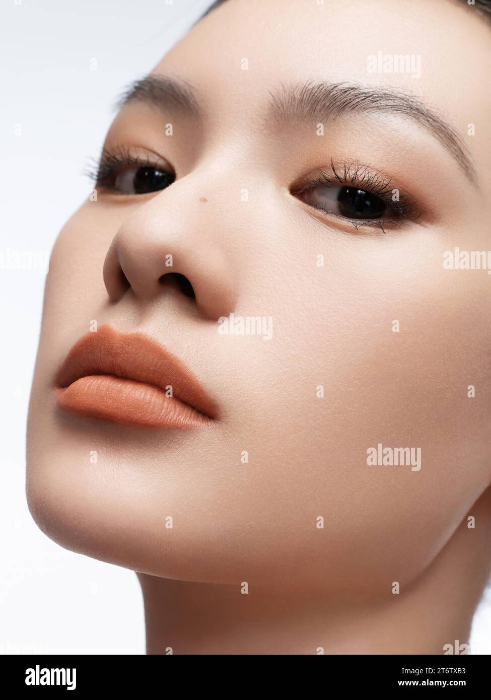 Asian women's faces are beautified with cosmetics, faces for ...