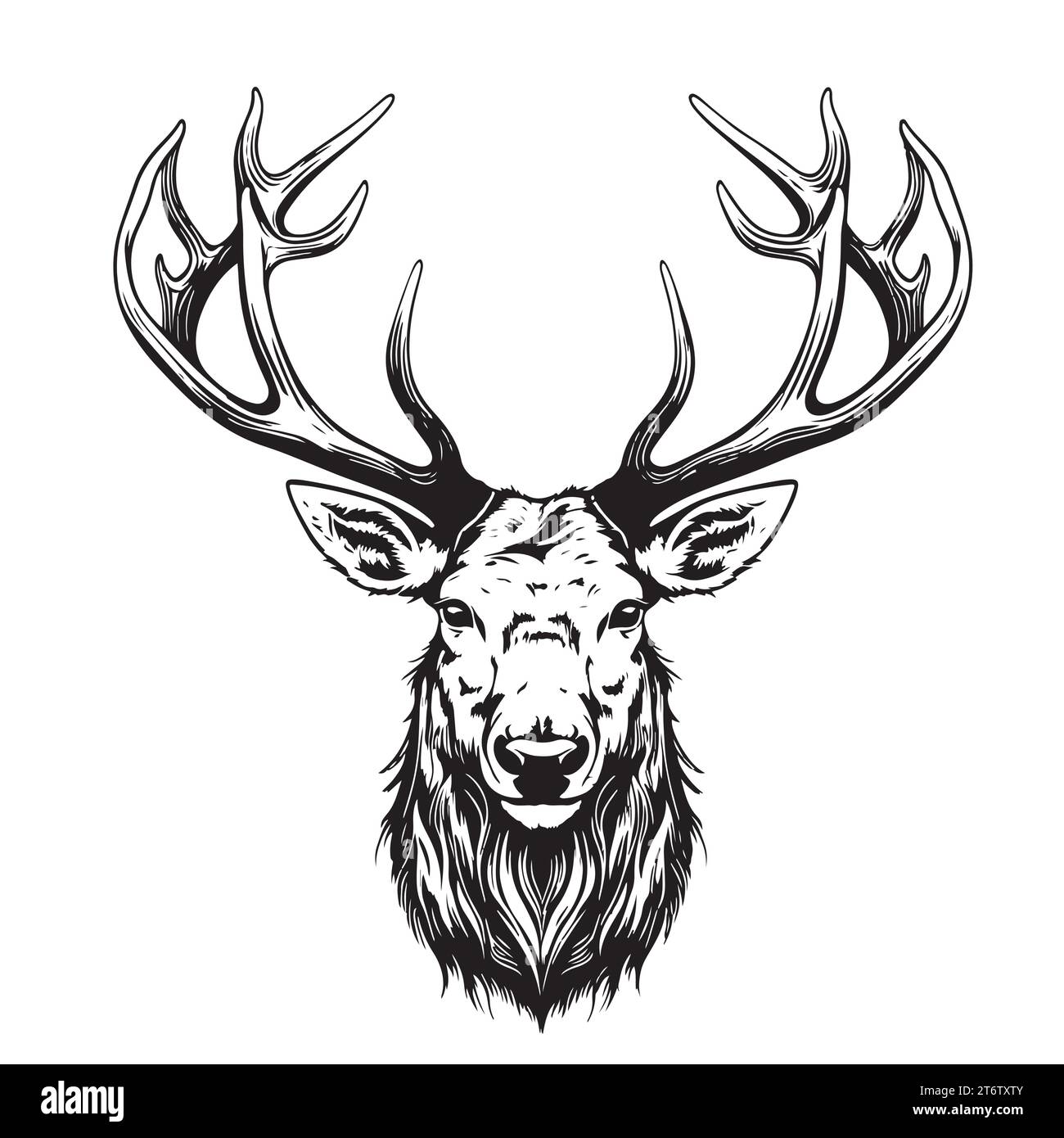 Deer sketch hand drawn. Forest animals .Symbol and sign of new year ...