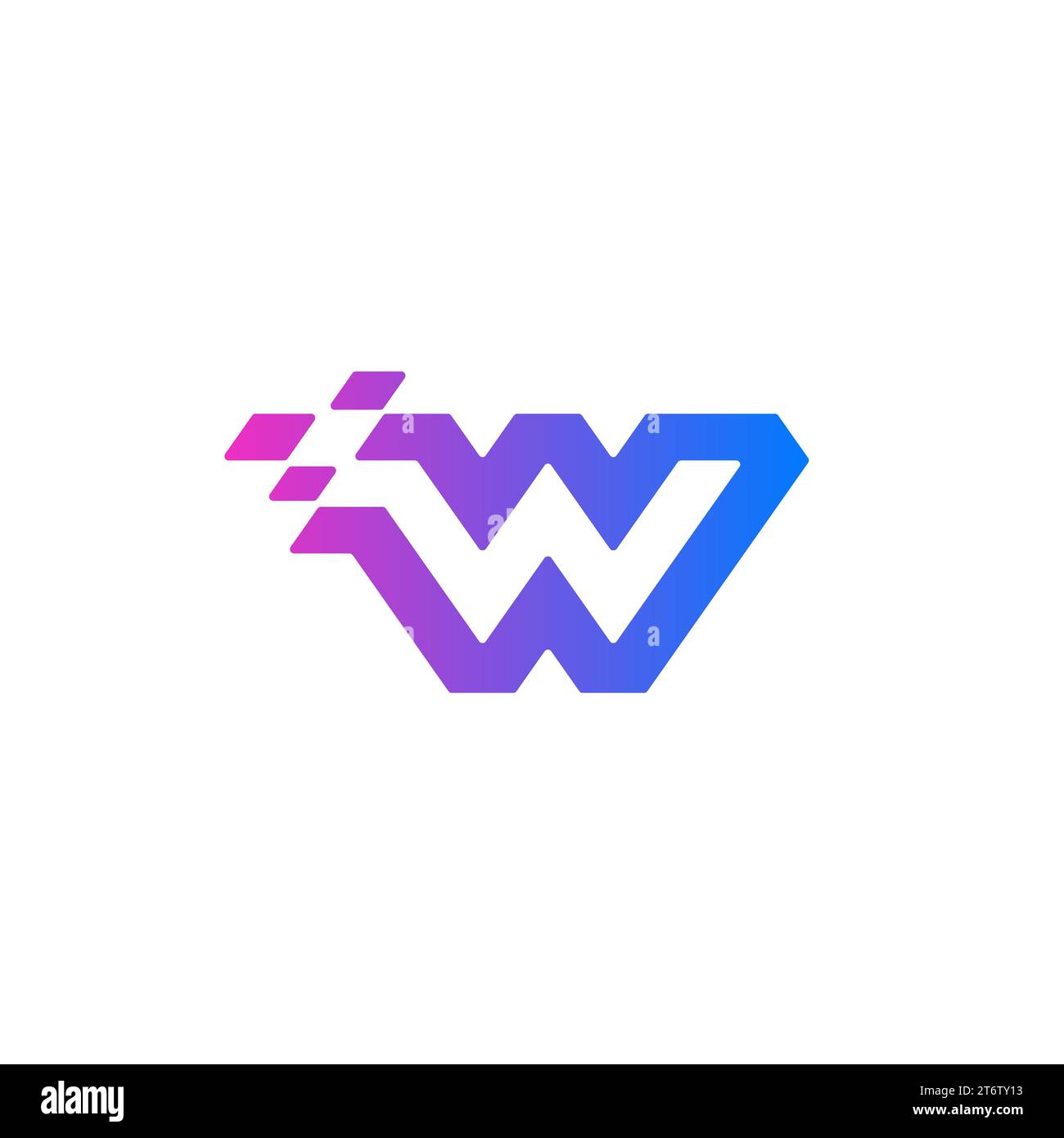 W logo, W Monogram, Initial W Logo, Letter W logo, pixel, digital, data ...