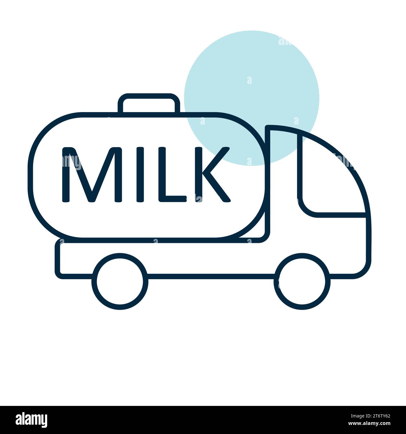 Dairy milk delivery service, truck with milk vector icon. Dairy product ...