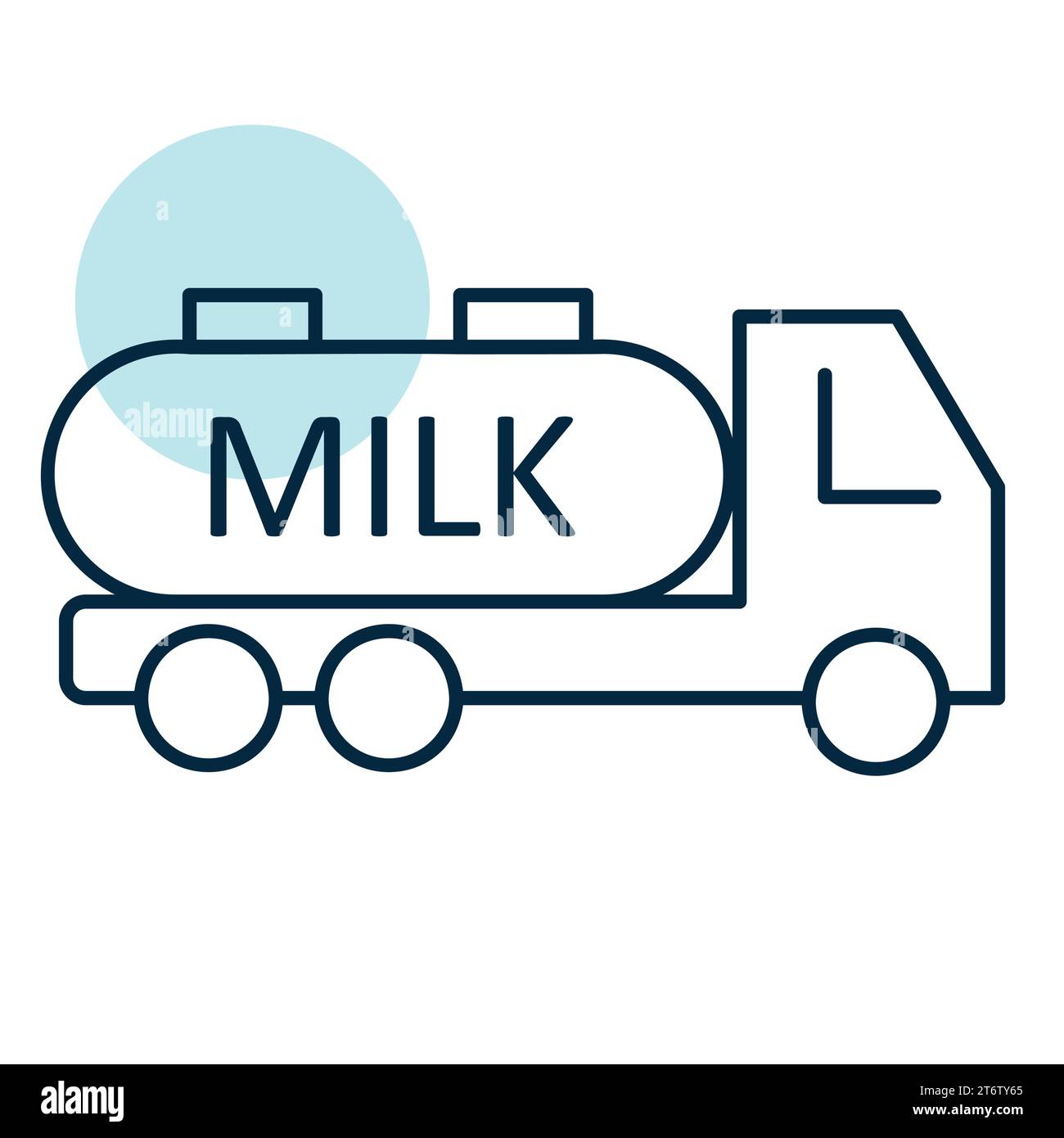 Dairy milk delivery service, truck with milk vector icon. Dairy product ...