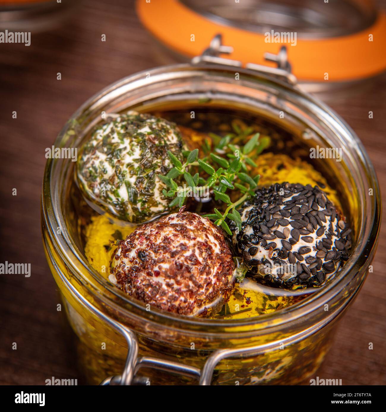 LABNEH CHEESE BOLLS WITH DRY MINT, BLACK AND WHITE SESAME, SUMAC AND ...