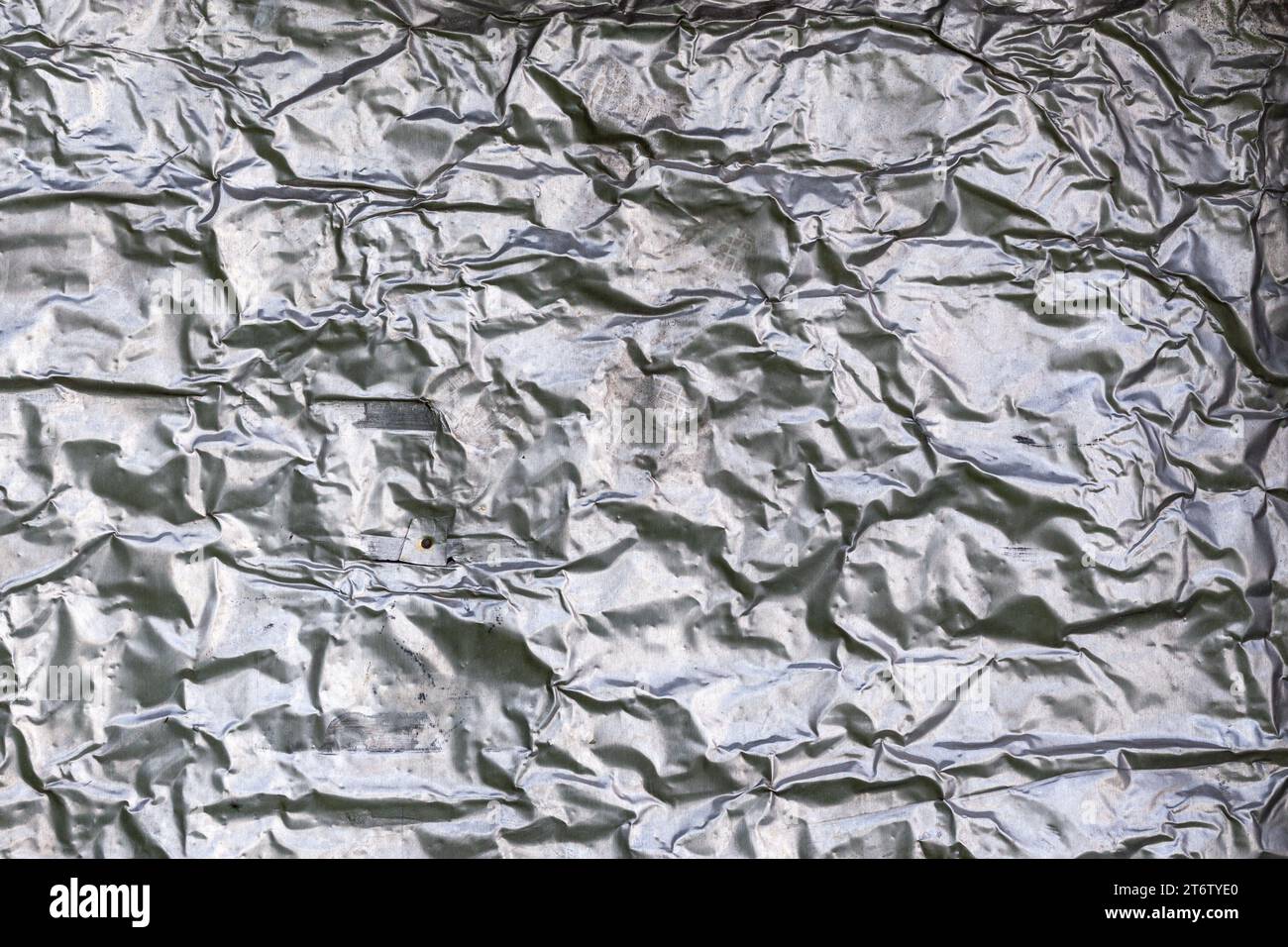 crumpled thick aluminum foil wall insulation surface texture and ...